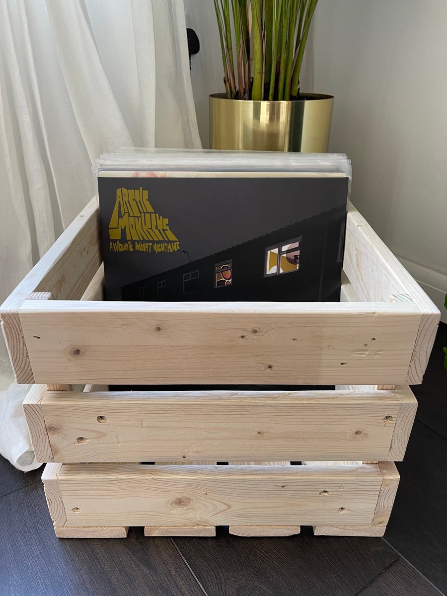 Wooden Vinyl Record Music Storage Crate Box LP ... - Folksy