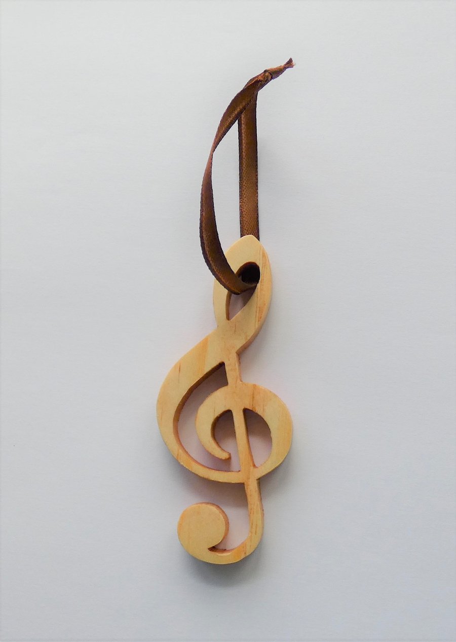 Unique Wooden Treble Clef Christmas Tree Decora... - Folksy