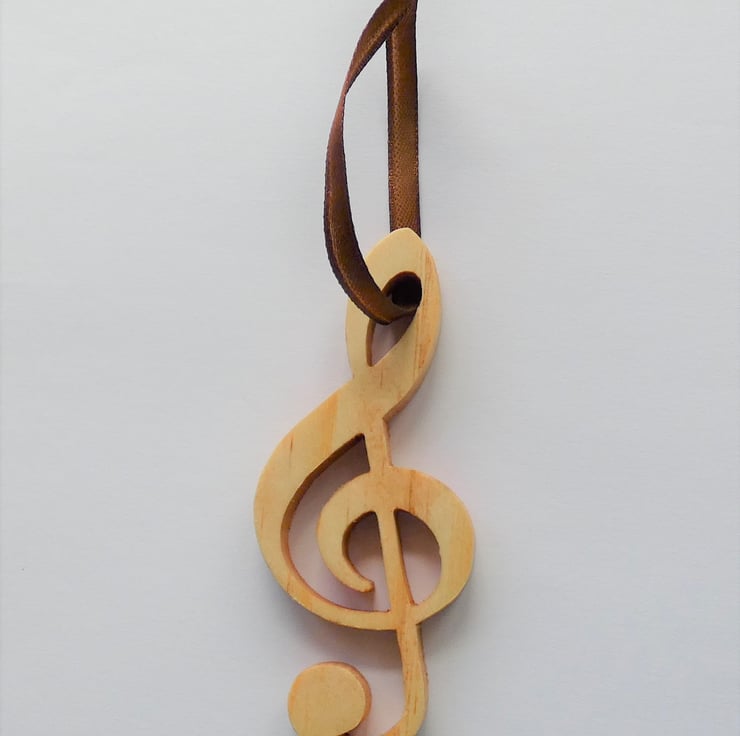 Unique Wooden Treble Clef Christmas Tree Decora... - Folksy
