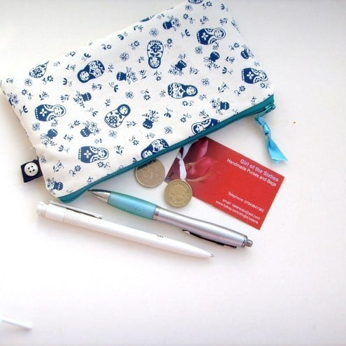 Cute Russian Doll Make up bag Pencil Case - Folksy