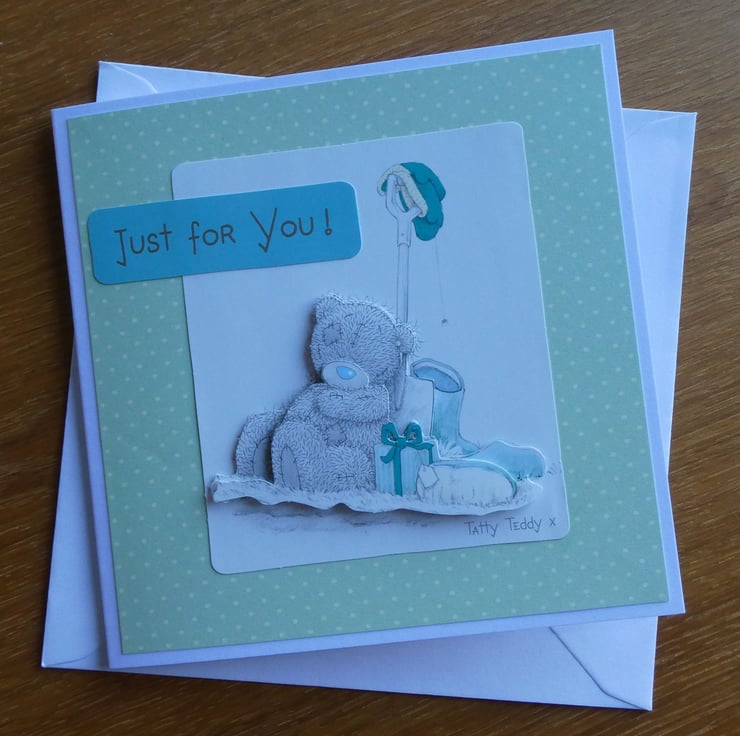 Tatty Teddy Card for Gardener - Folksy