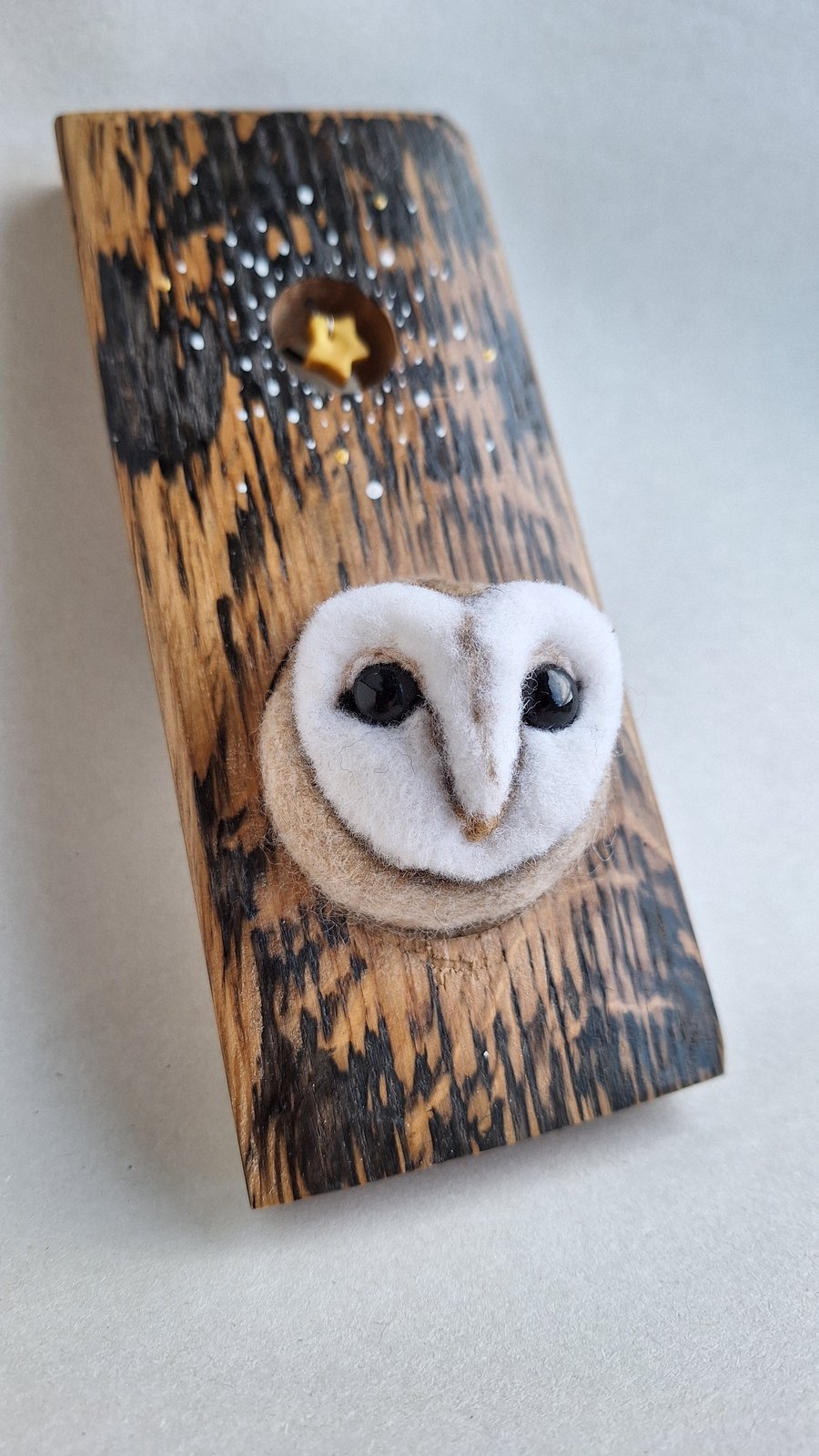 Small Barn Owl Stave - Open Eyes - Folksy
