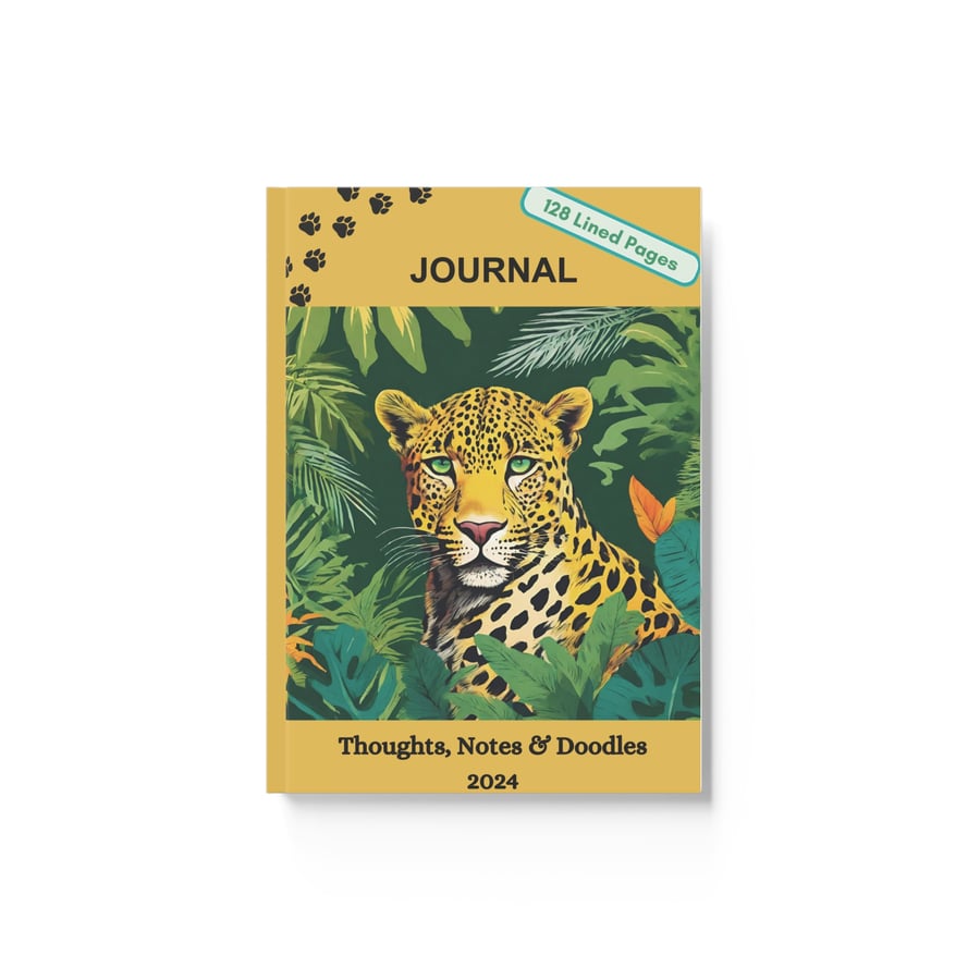 Hardback Lined Journal Featuring a Striking Leo... - Folksy