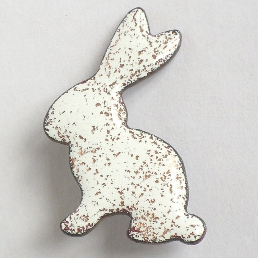 brooch white rabbit - Folksy