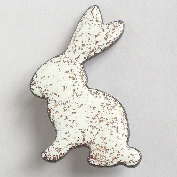 brooch white rabbit - Folksy