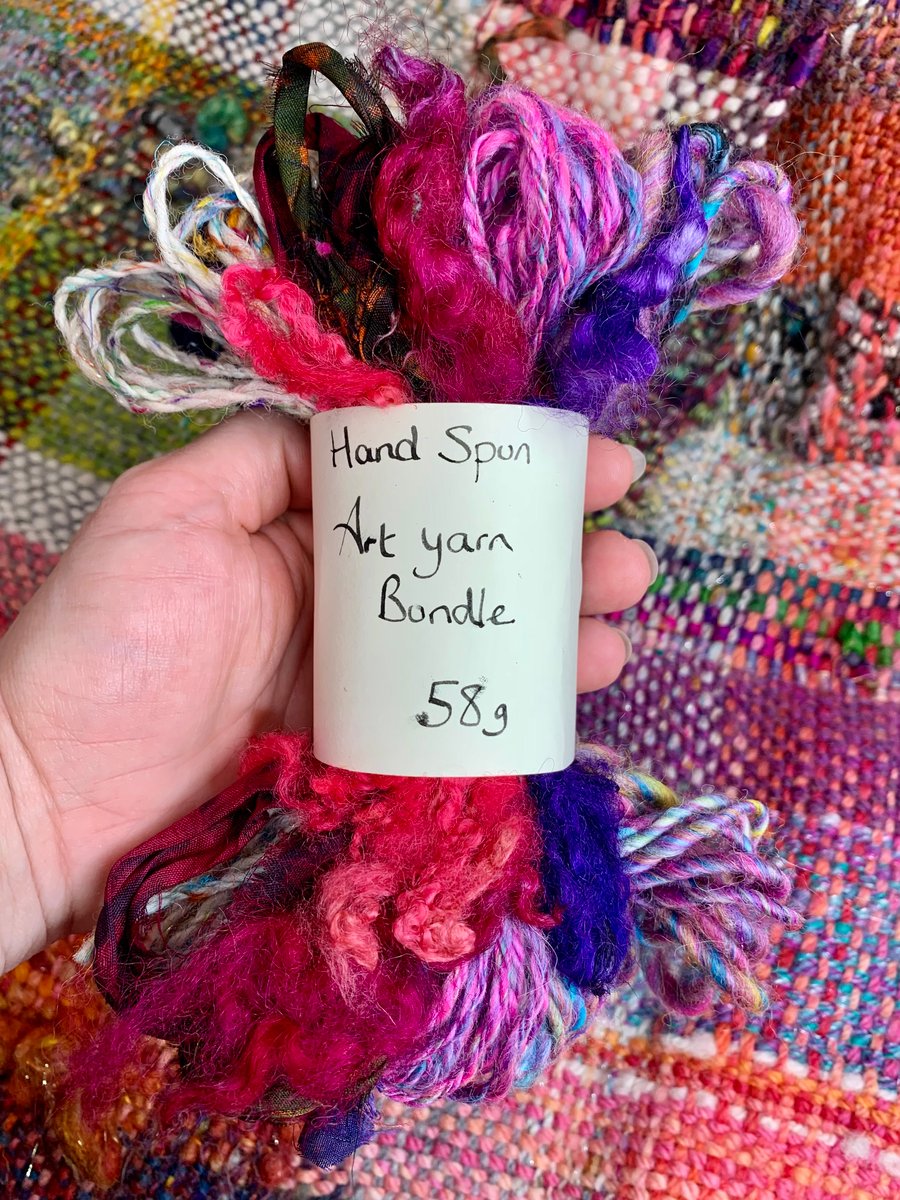 Hand spun bundle of yarns. Wool, crafts, weaving. - Folksy