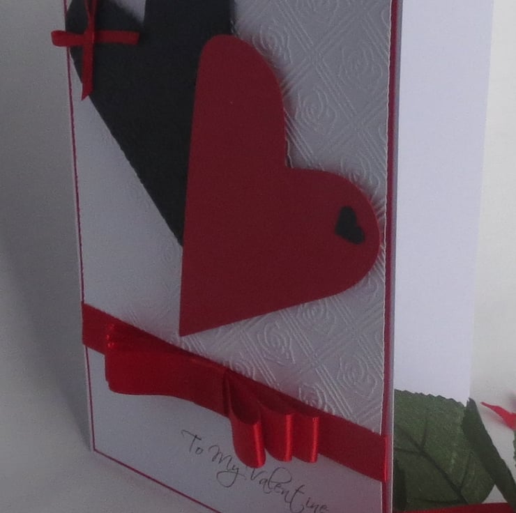 Hearts Valentines Day card - Folksy