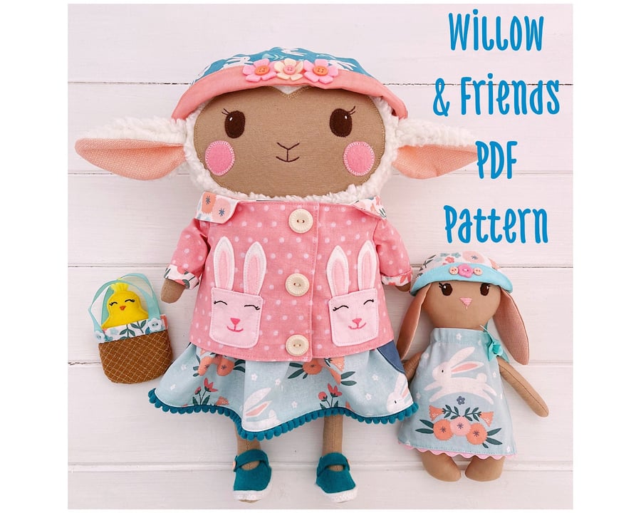 Digital PDF Sewing Pattern for Lamb Doll 'Willo... - Folksy