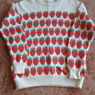 Cream Strawberry Jumper - Folksy