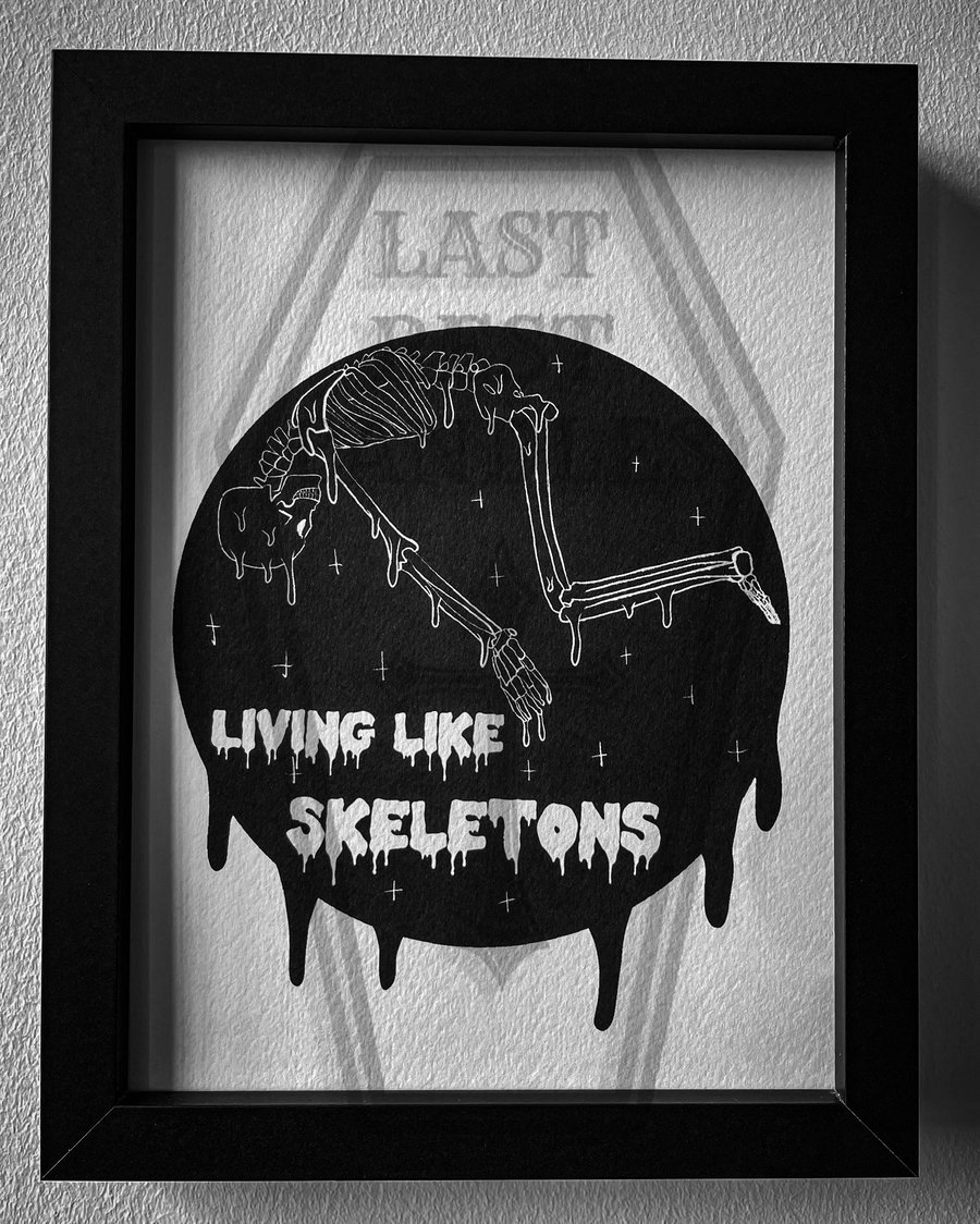 LIVING LIKE SKELETONS ART PRINT - Folksy