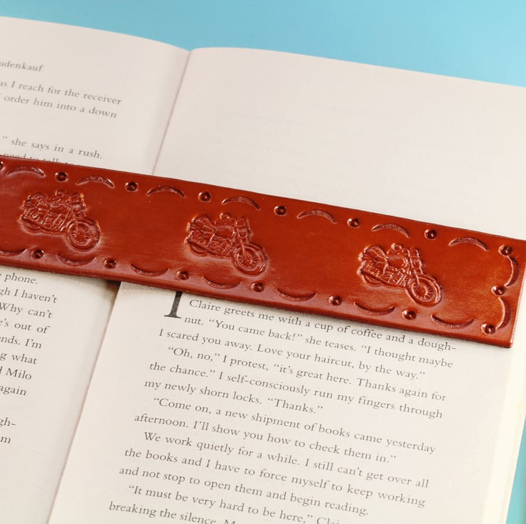 Motorcycle Leather Bookmark, Handmade Motorbike... - Folksy