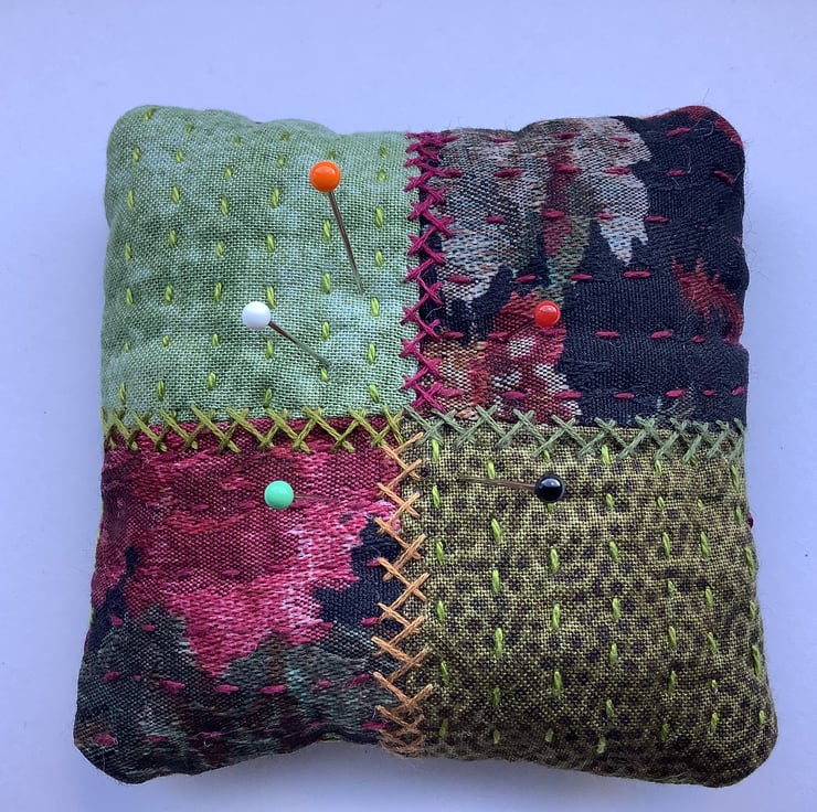 Handmade patchwork style pincushion - Folksy
