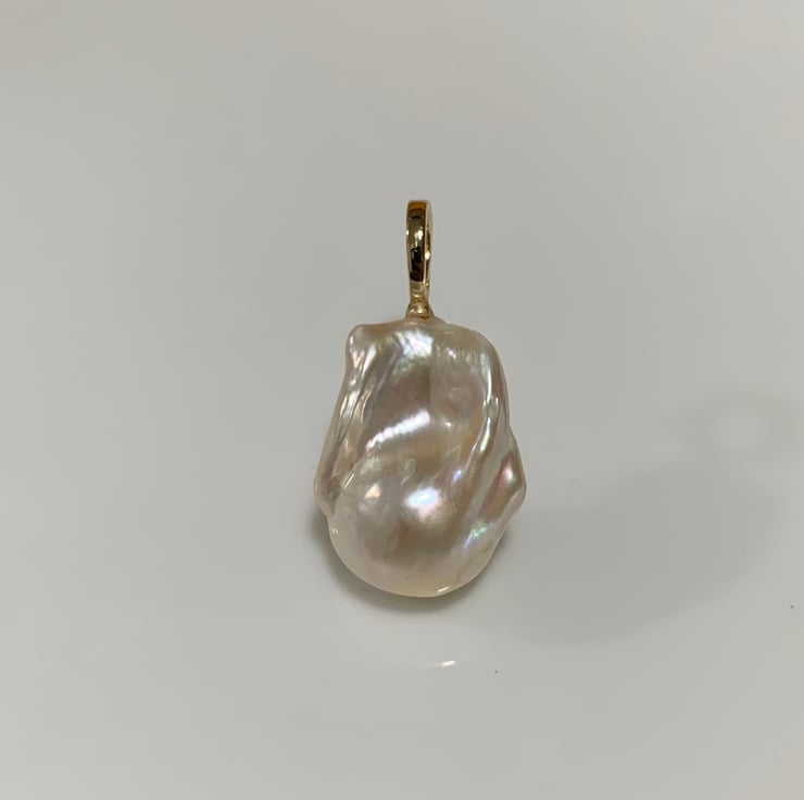 Large Fireball Baroque Pearl Pendant - Folksy