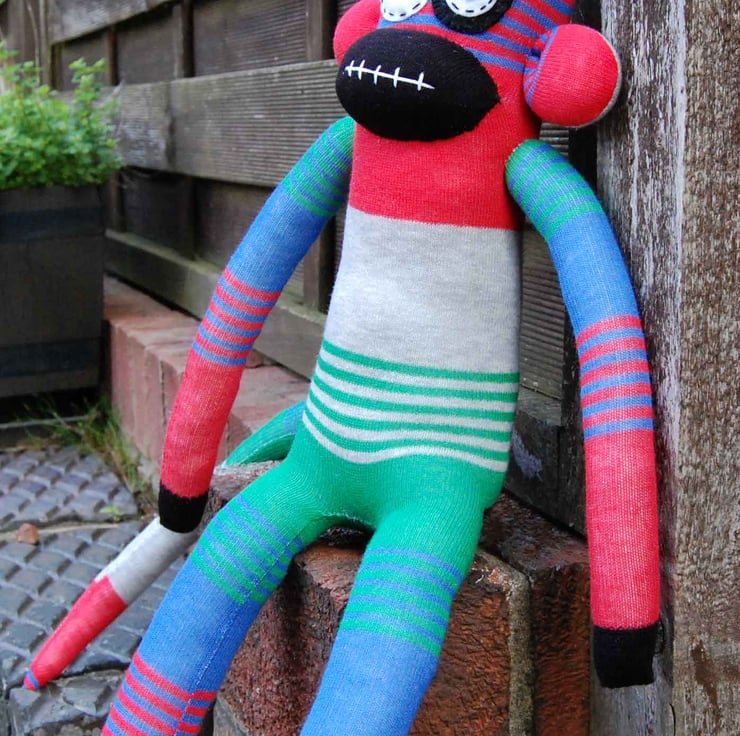 Sock Monkey - Reuben - Folksy