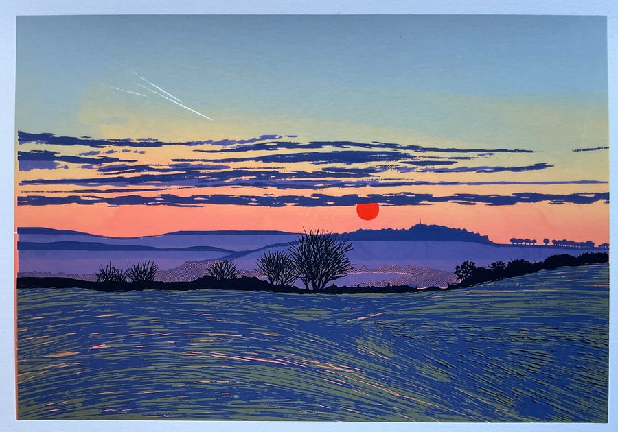 'Darkness into light' original screen print TES... - Folksy