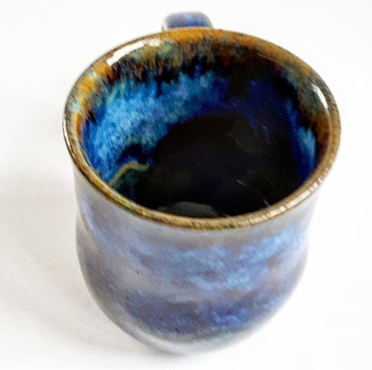Ceramic Mug in Blue Glazes - Folksy