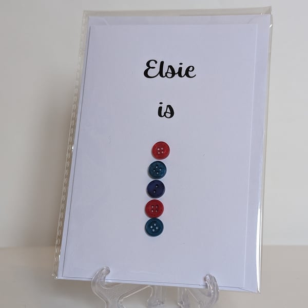 Personalised Happy Birthday age button greeting... - Folksy