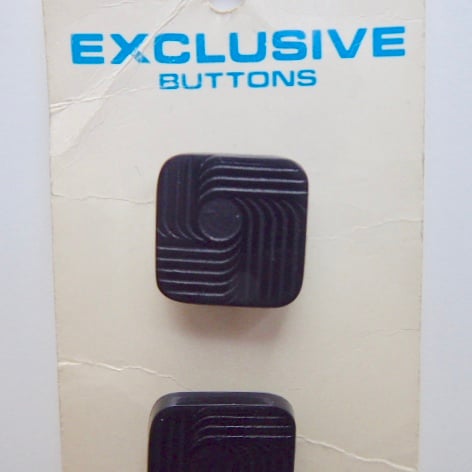Black buttons, square buttons, vintage buttons. - Folksy