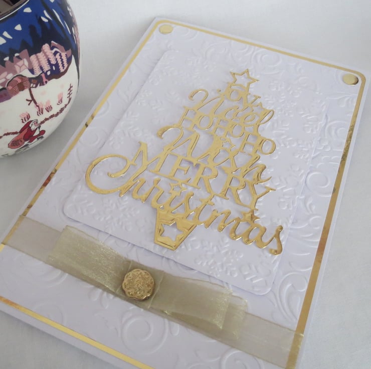 Luxury Gold Christmas tree Card - Folksy