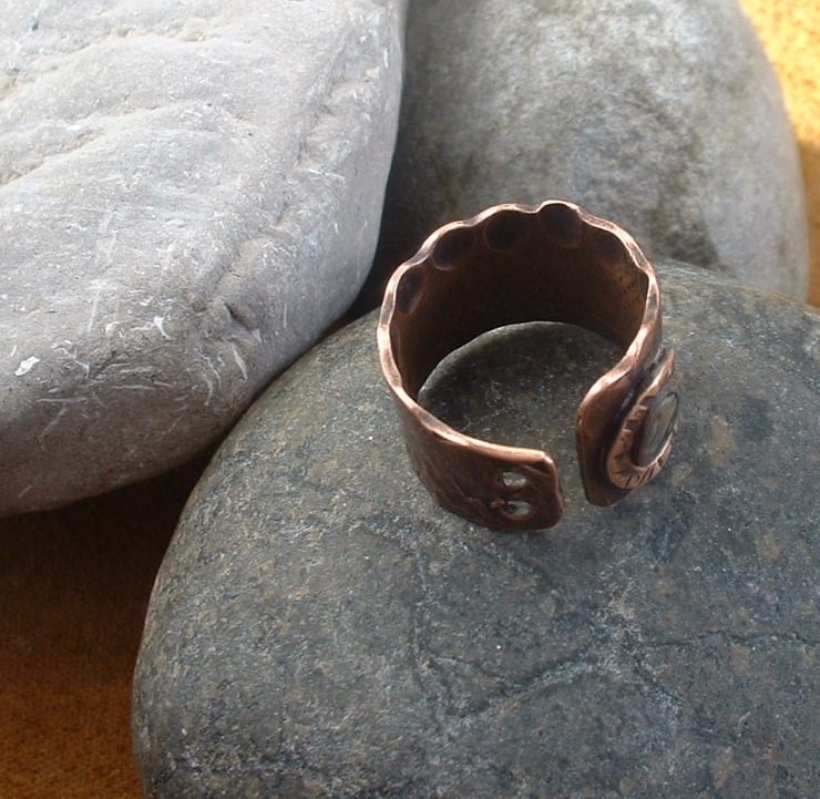 Rustic Copper Turret Ring - Folksy