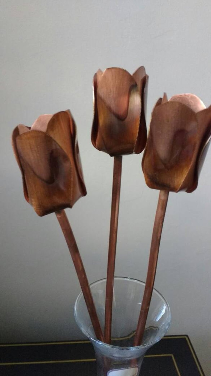 Copper tulips, metal flowers home decoration - Folksy