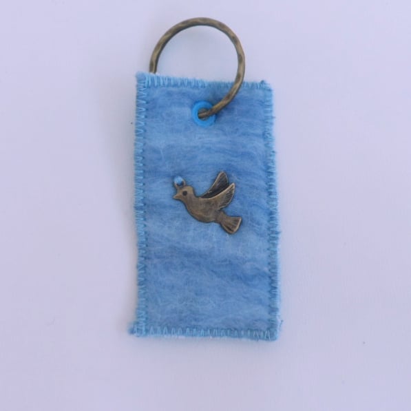 Felted key ring - "bird" - Folksy
