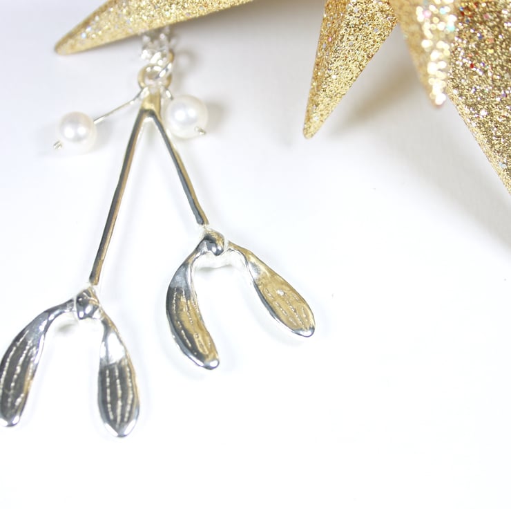 Solid Silver Mistletoe Statement Necklace - Folksy