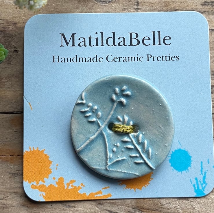 Handmade Ceramic Nature Inspired Brooch - Folksy