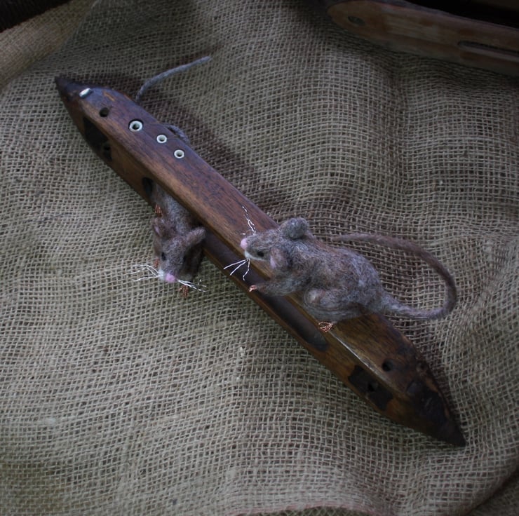 Mill Mice - needle felted mice on a vintage wea... - Folksy