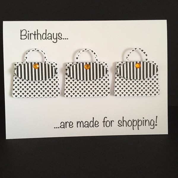 Shopping Birthday Card for Her - Folksy