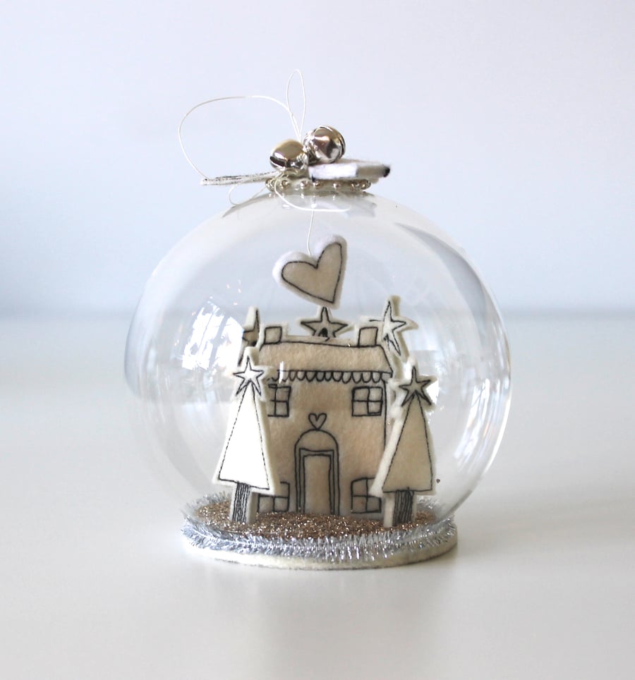 'Home for Christmas - Glass Dome Decoration - Folksy