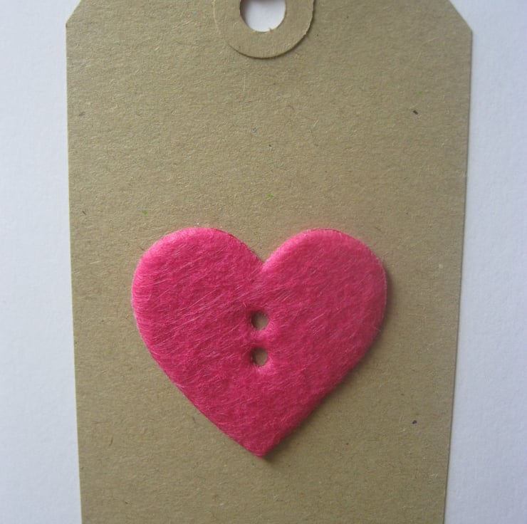 Pink Love Heart Card - Folksy