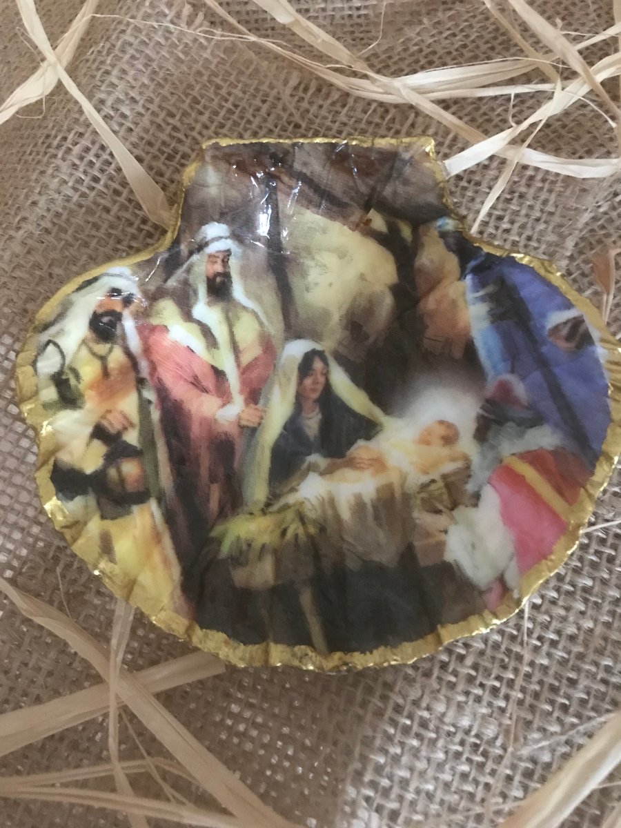 Christmas Nativity Scallop Shell - Folksy