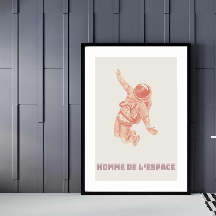 Spaceman Retro Sci-Fi Wall Art - Folksy