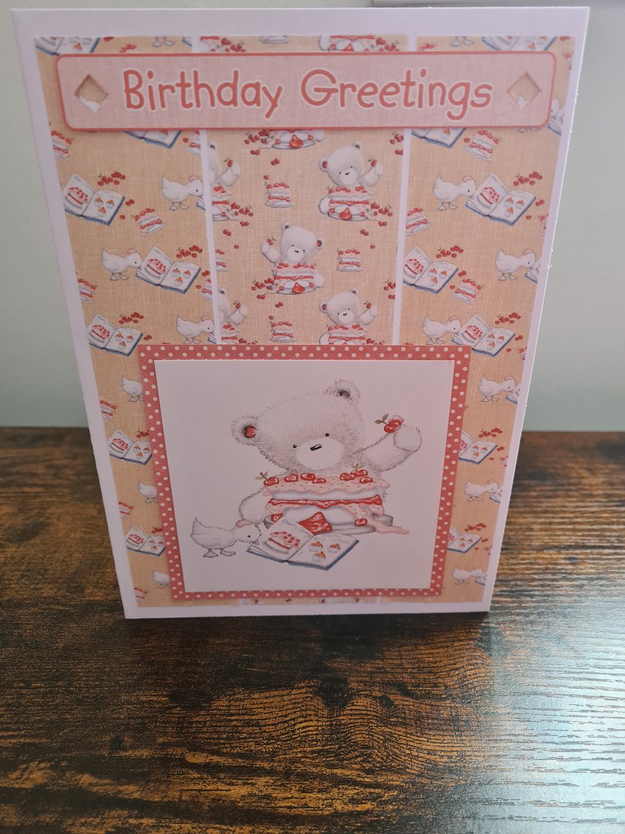 Happy Birthday Card, Teddy Bear Card Design, Ye... - Folksy