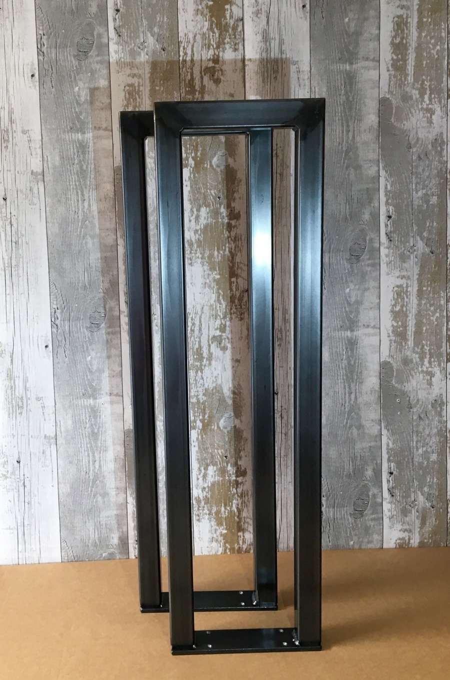 Handmade in the UK 2 Raw Steel Metal Tall Conso... - Folksy