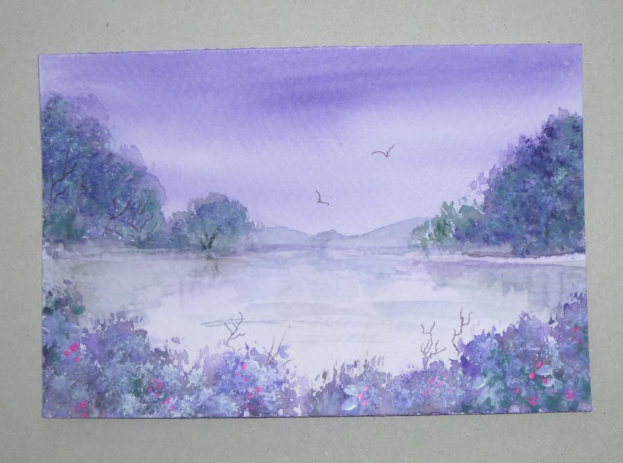 original art landscape painting watercolour ( r... - Folksy