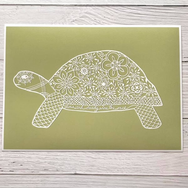 Papercut Tortoise - Tortoise Fine Art Print fro... - Folksy