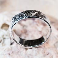 Ecosilver wide reticulated 'rippling' ring - Folksy