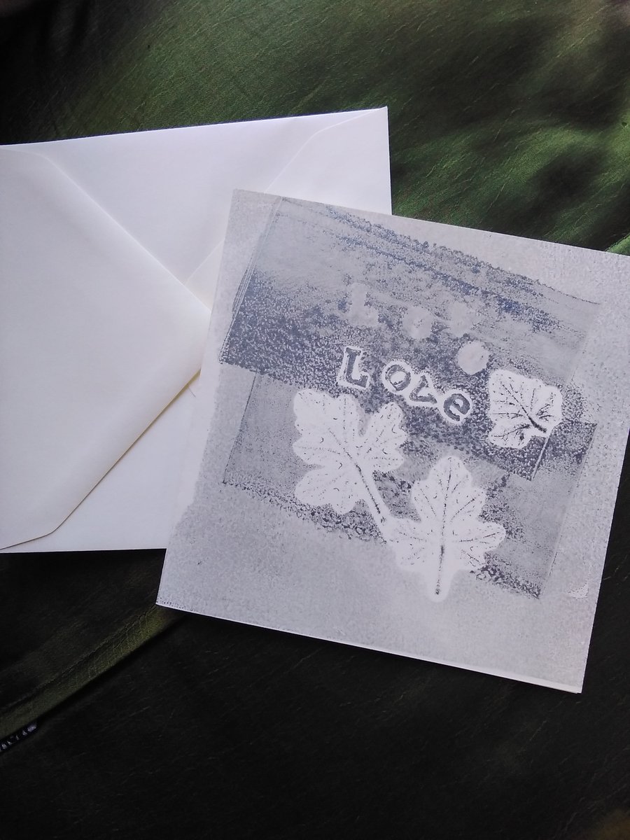 Monoprint love card - Folksy