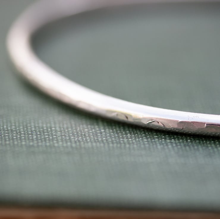 Sterling Silver Solid Slim Bangle, Hallmarked, ... - Folksy