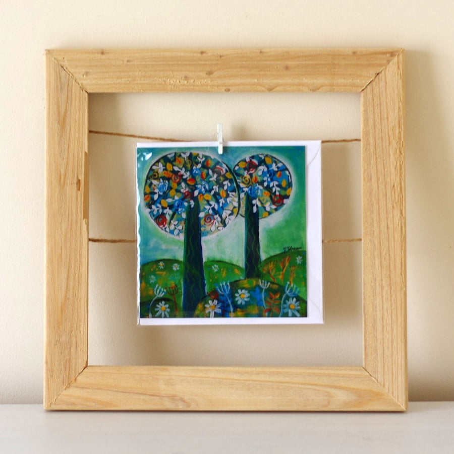 Artist Blank Card, Tree Design Card, Greetings ... - Folksy