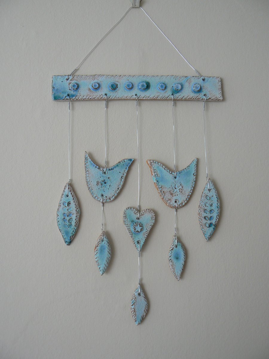 Birds and Leaves Ceramic Wall Hanging - Folksy