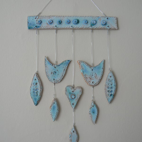 Birds and Leaves Ceramic Wall Hanging - Folksy
