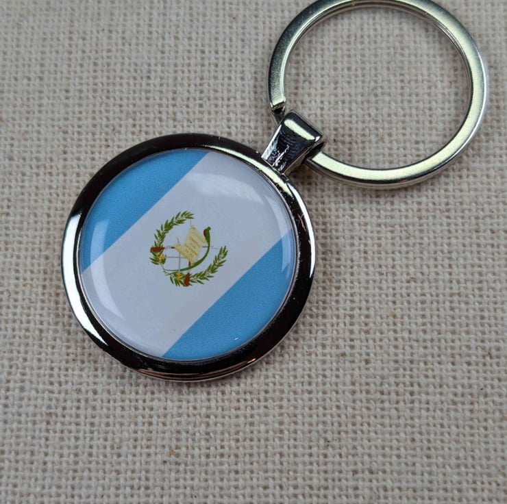 Guatemala Flag Keyring - Guatemala Flag Keychain - Folksy