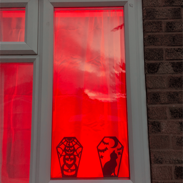 Halloween Coffin Window or Wall Signs - Set of 2 - Folksy