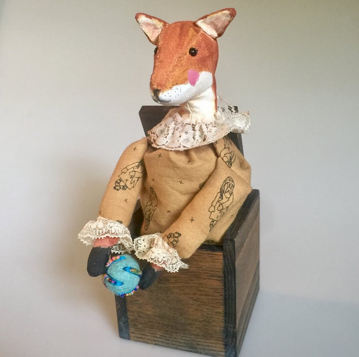 Handmade Fox in a box - Folksy
