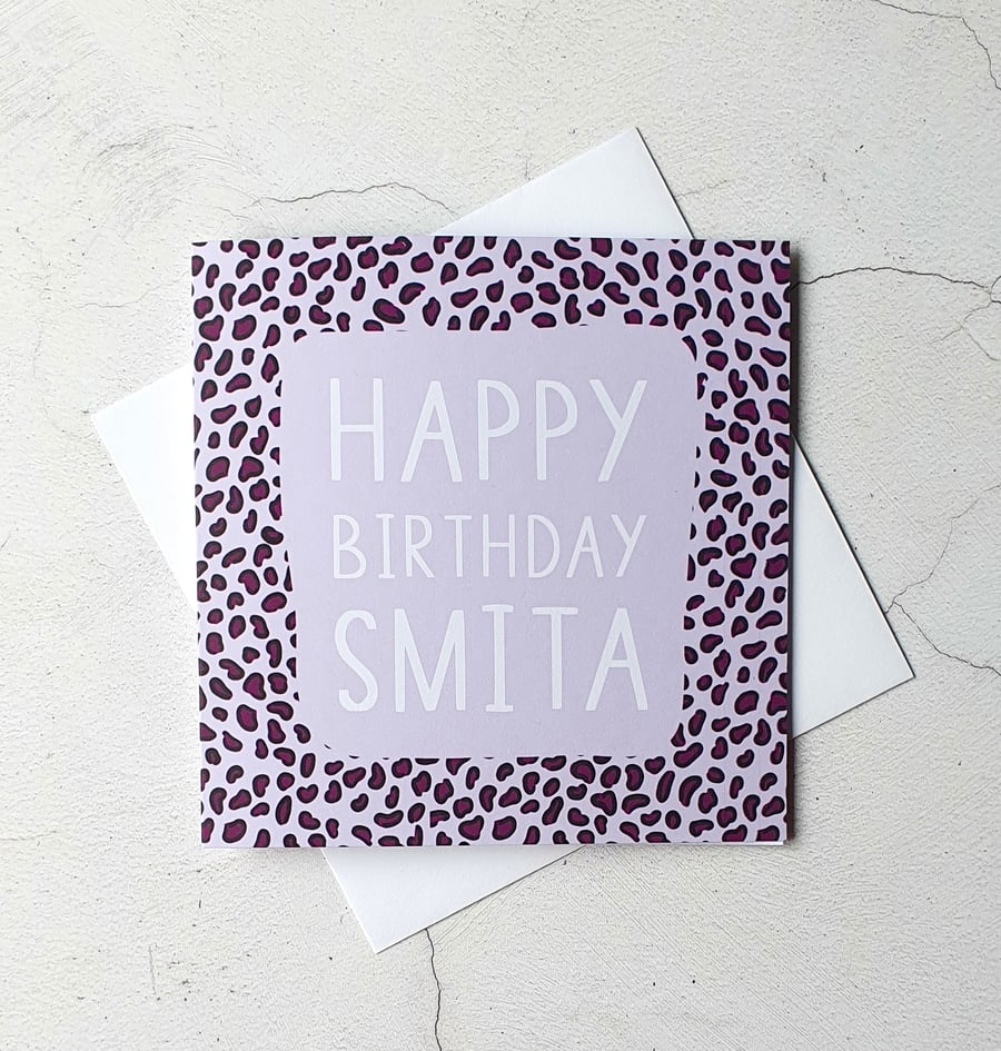Personalised Leopard Print Birthday Card - Folksy