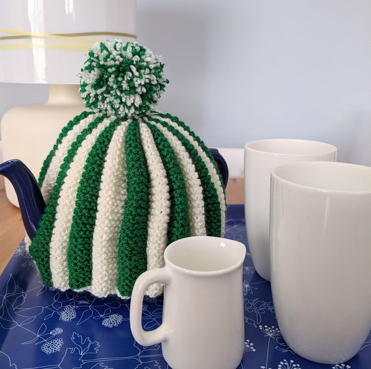 SALE Green and white vintage style tea cosy - Folksy