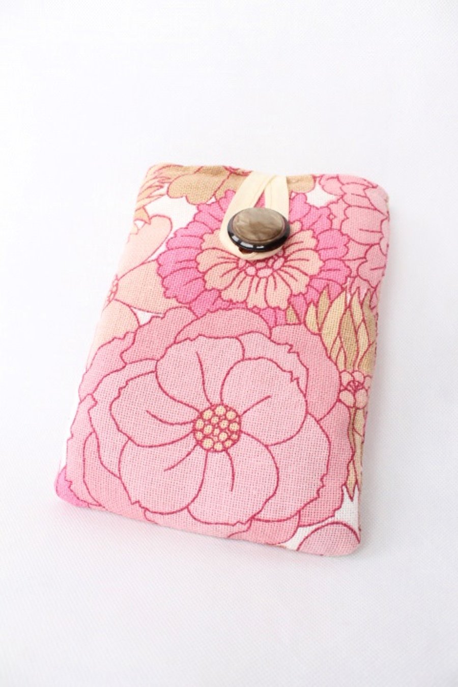 Vintage Pink & Brown Peony Flowers Kindle case - Folksy